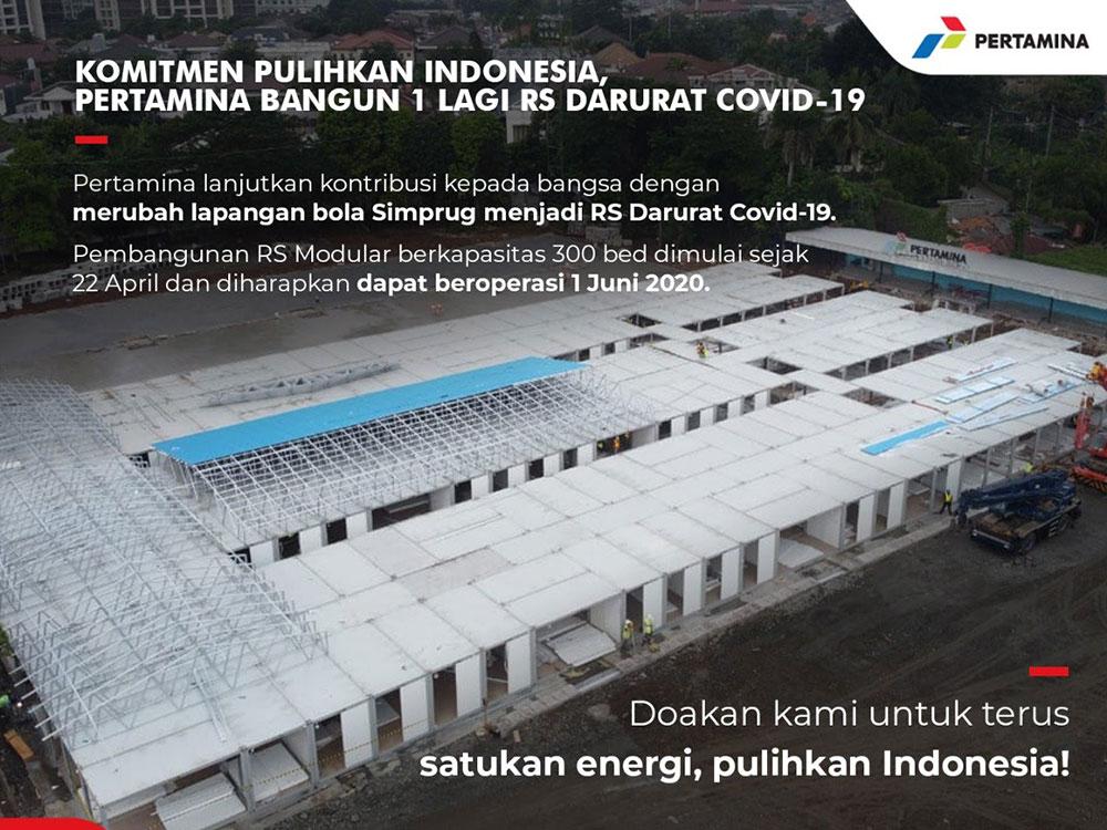 Pertamina Sulap Lapangan Bola Simprug jadi Rumah Sakit Darurat Covid-19 ...